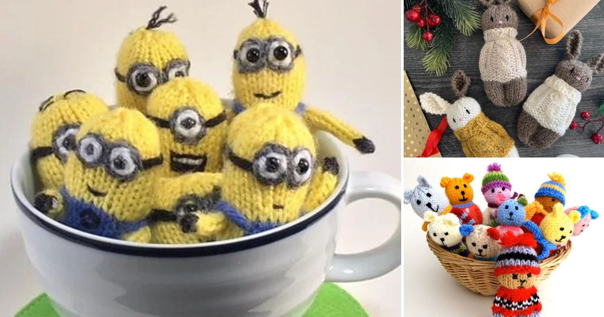 10 Group of Pocket Toys Free Knitting Patterns ⋆ Bright Stuffs